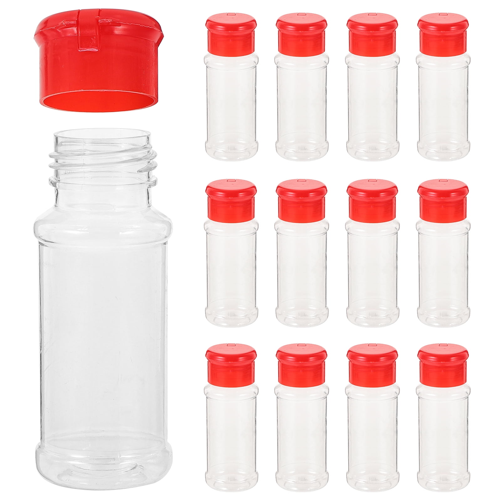 Red 12 PCS High Capacity Containers Coarse Spice Shakers Easy to Clean ...