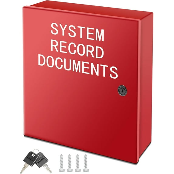 Red 12 x 12 Inch System Record Documents Enclosure,for Office Home with ...