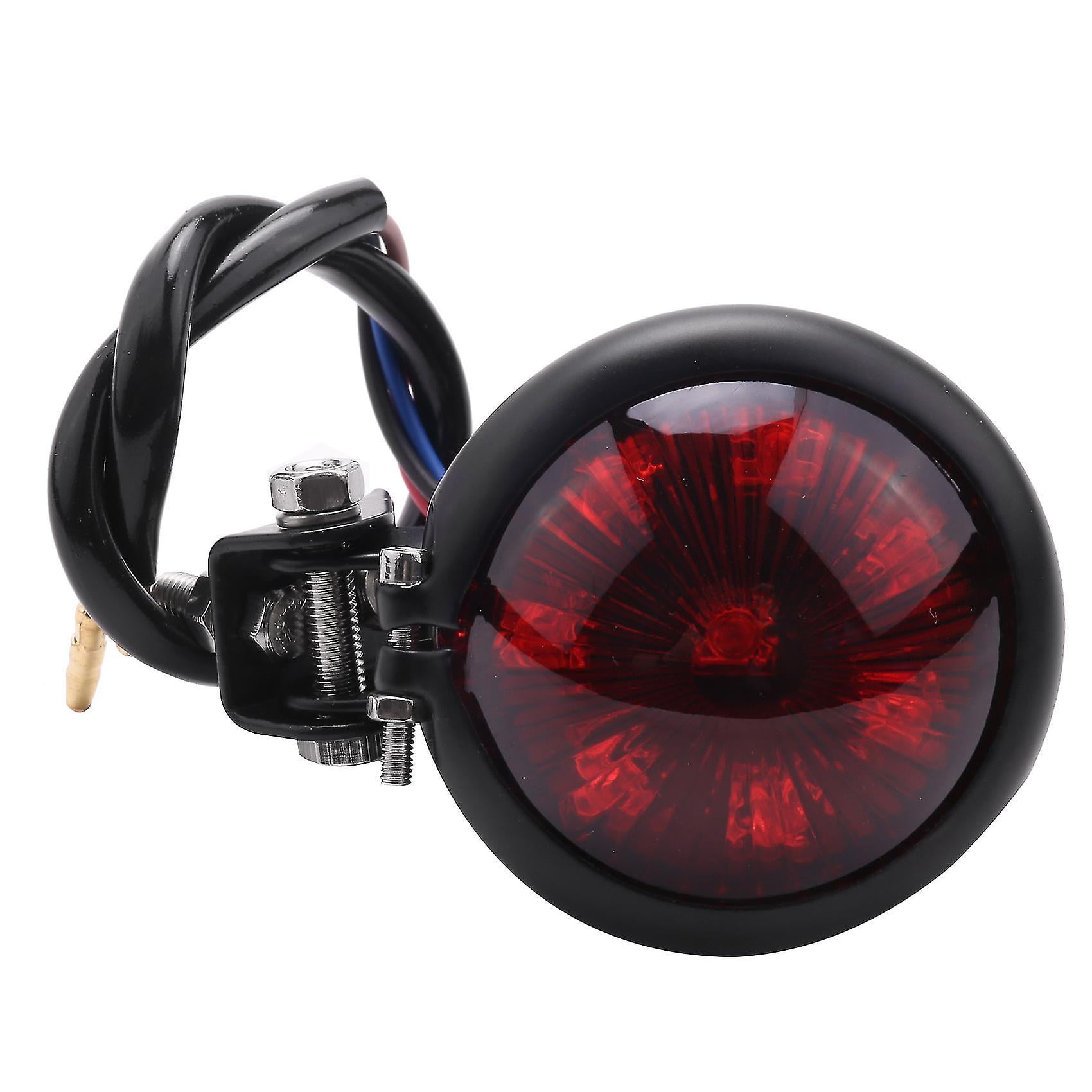 Red 12v Led Black Cafe Racer Tail Light Compatible Chopper Bobber ...