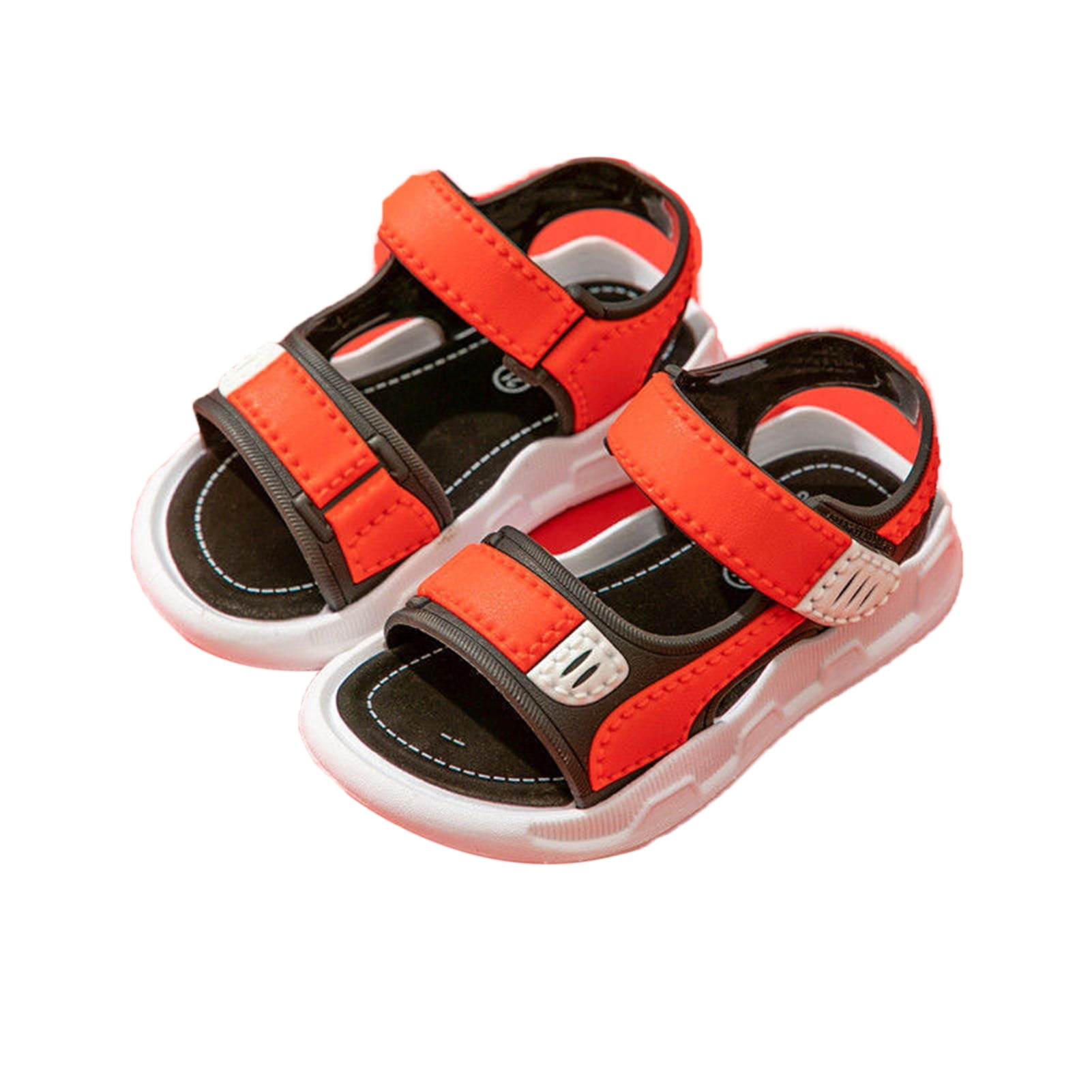 Red 15cm Boy Sandal Slip Prevention Soft Beach Opened Toe Hook Loop ...