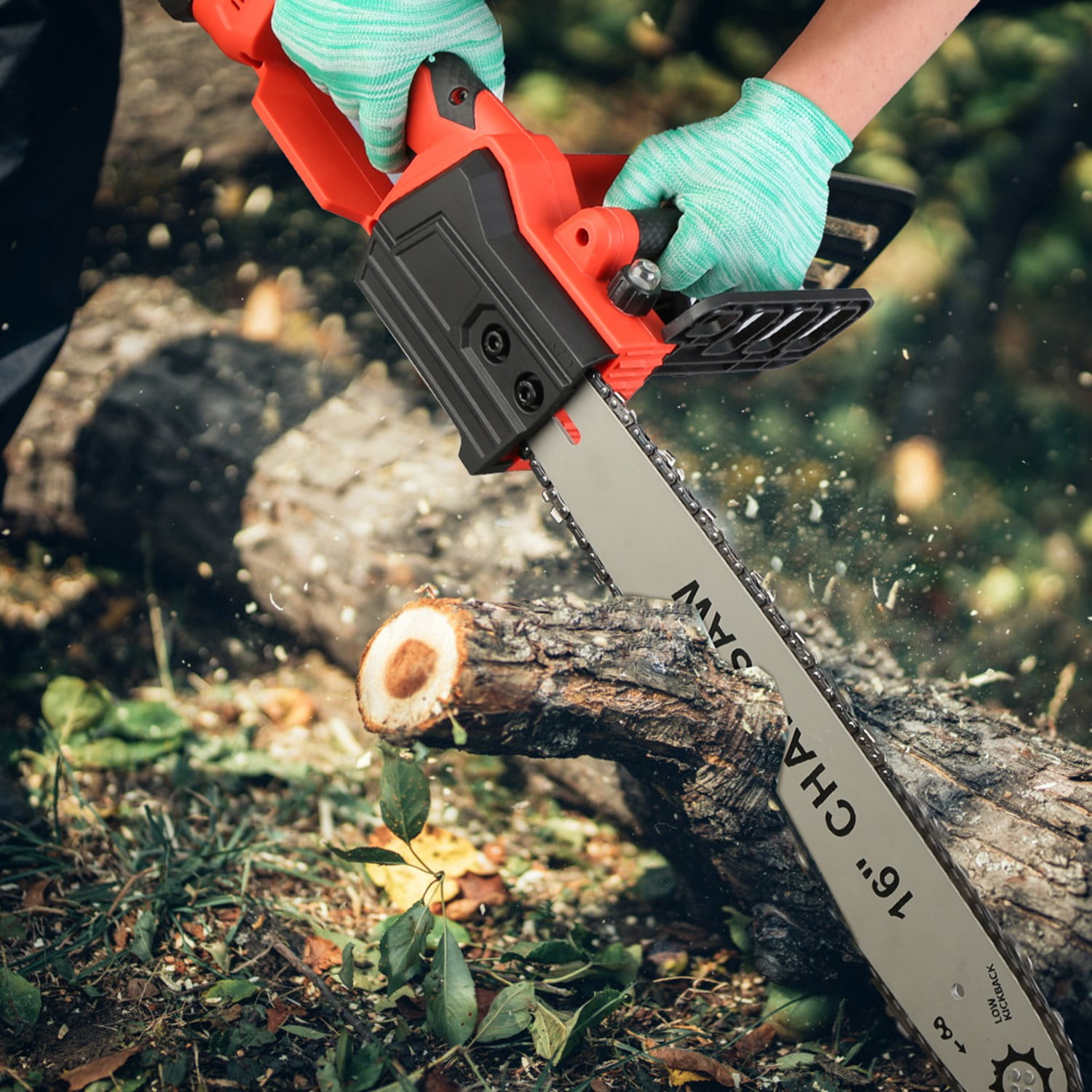 Red 16” Brushless Cordless Chainsaw – 4500RPM Auto Oil Lubrication ...