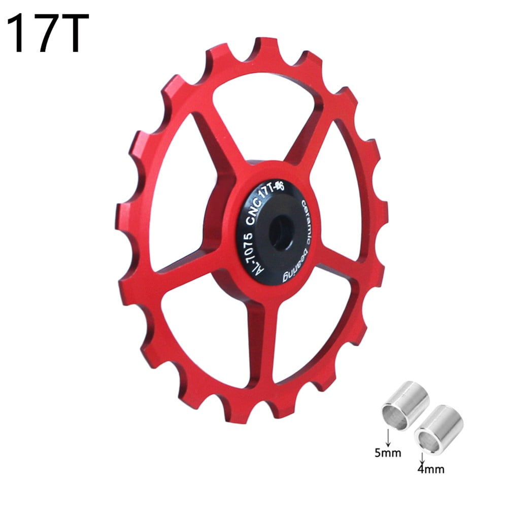 Red 17T Wheel MTB Ceramic Bearing Jockey Pulley Road Bike Bicycle Rear Derailleur - Walmart.com