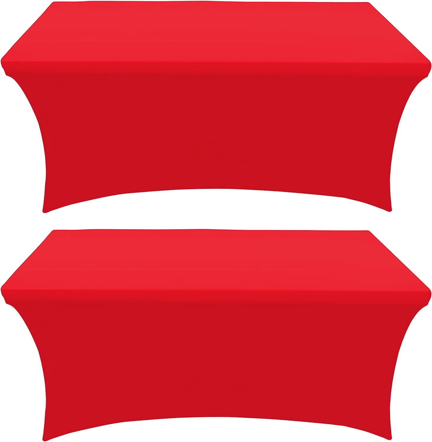 Red 2 Pack 6 Foot Rectangular Stretch Spandex Table Covers by Banquet ...