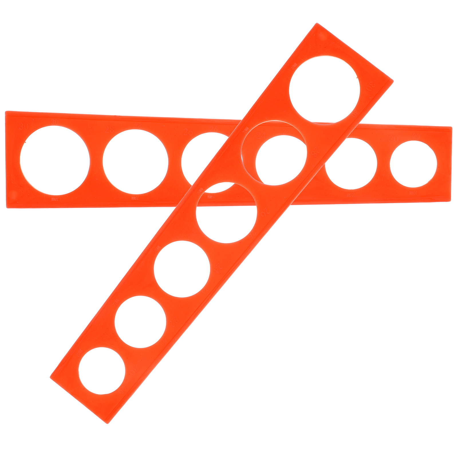 Red 2 Pcs Plastic Measure Tool Market Fruit Grading Board Measuring ...