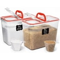 Red 2-Piece Extra Large Airtight Food Storage Canisters Set For Kitchen ...