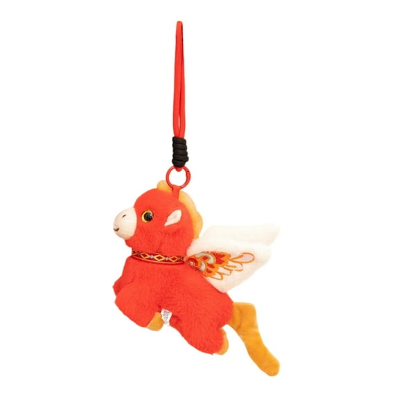 Red 2026 Year Of The Horse Mascot Plush Toy Keychain Flying Little ...