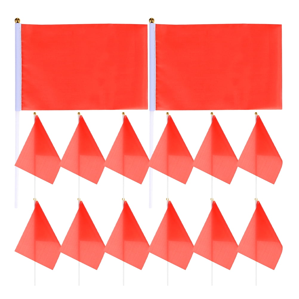 Red 25 Pcs Hand Waving Flag Colored Flags Small on Sticks Sublimation ...