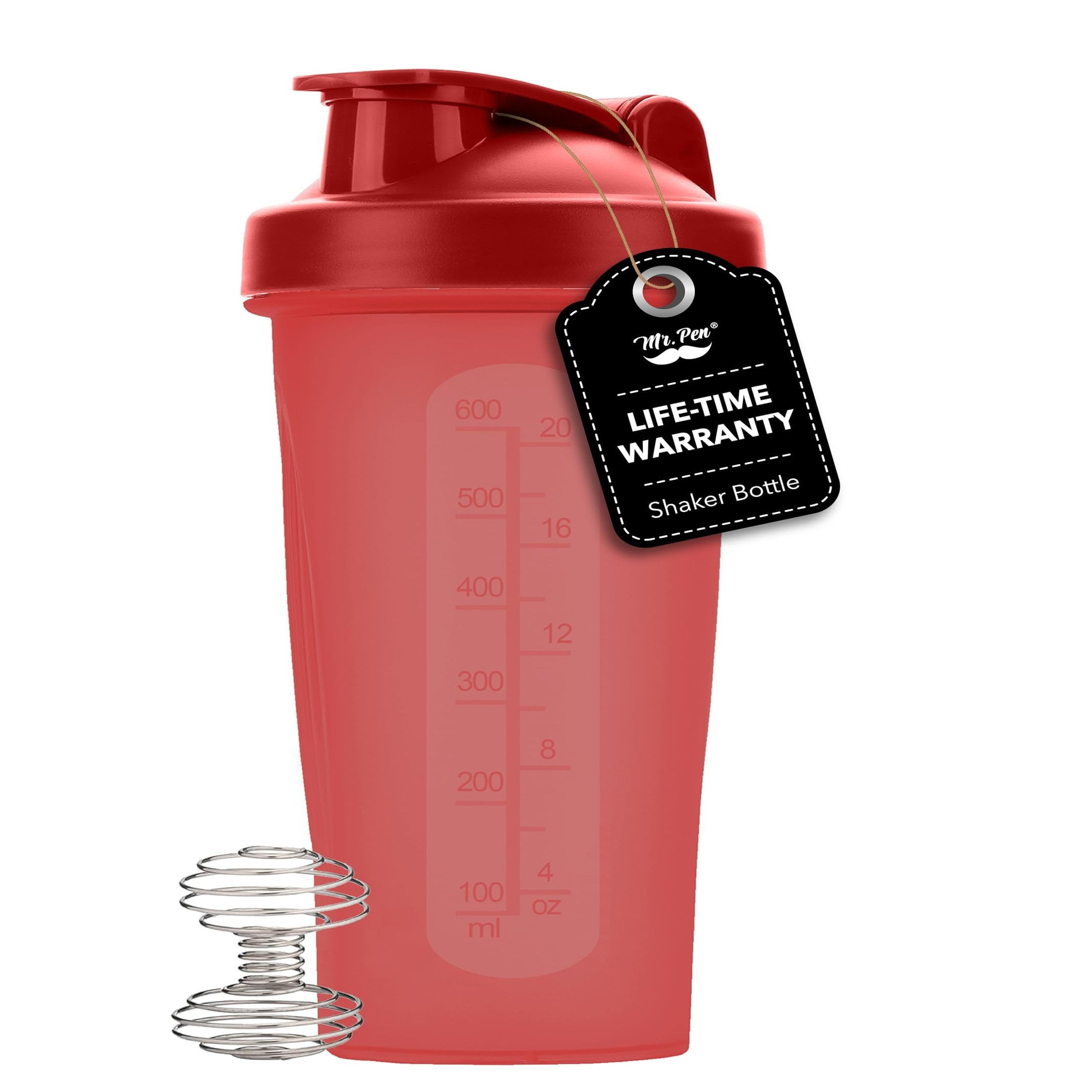 Red 28 oz Protein Shaker Bottle with Wire Whisk for Smooth Mixing ...