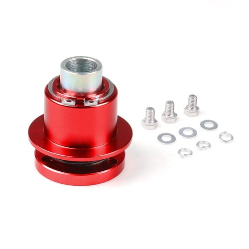 Red 3 Bolts 360 Deg Steering Wheel Quick Release Disconnect Hub 3/4 ...