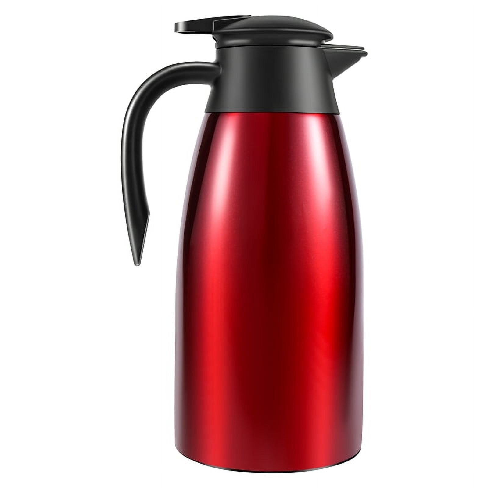 Red 304 Stainless Steel 2L Thermal Flask Vacuum Insulated Water Pot Coffee Tea Milk J12L2685 ...