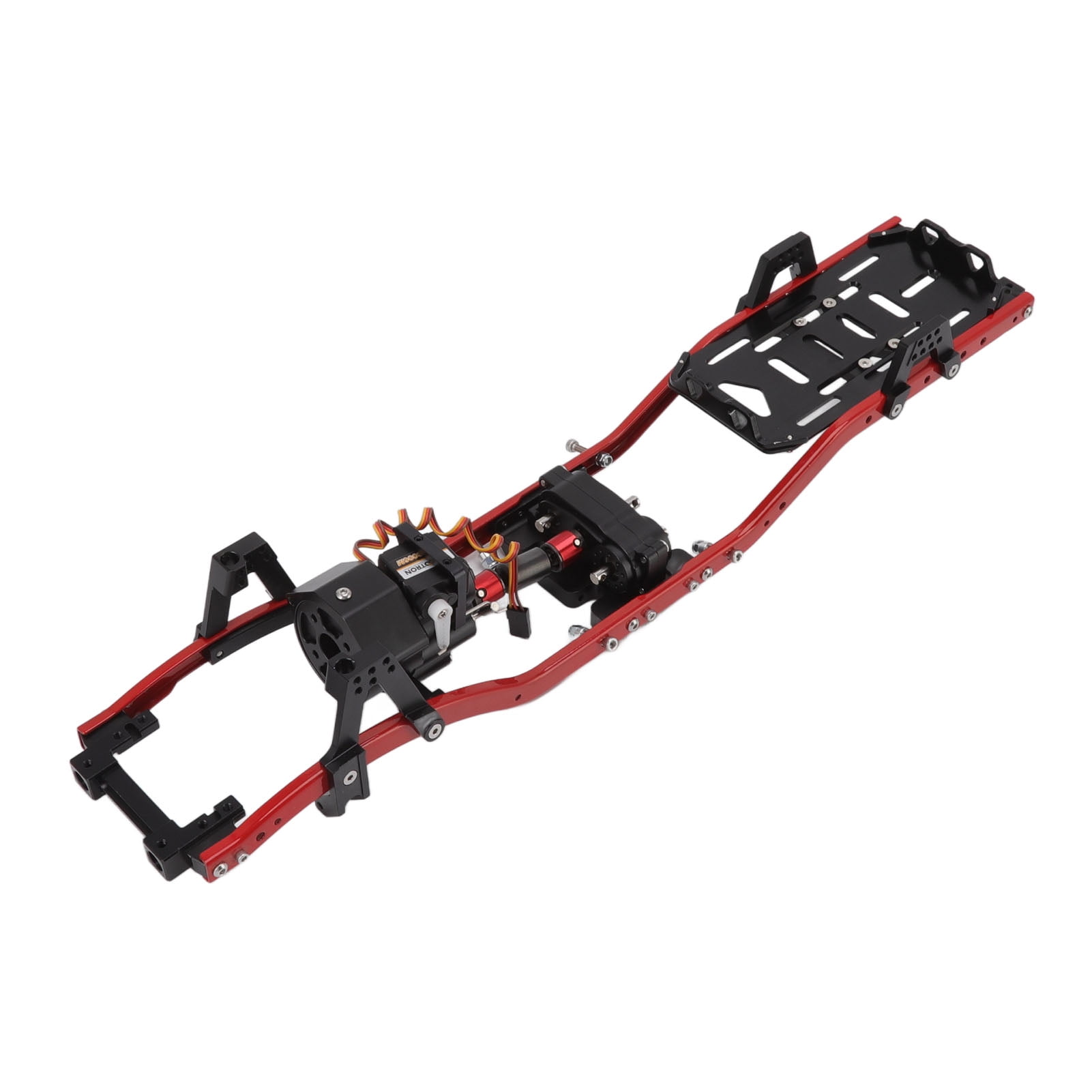 Red 313mm Wheelbase RC Metal Chassis with 2 Speed Modes and 3 Channel Transmitter, Aluminum ...