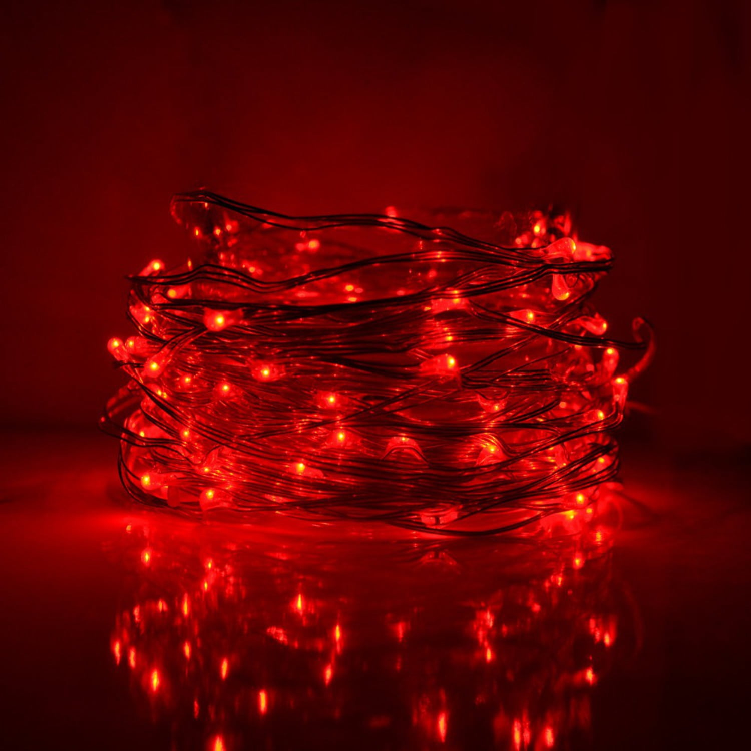 Red 33' Plug in LED Fairy Lights - Walmart.com