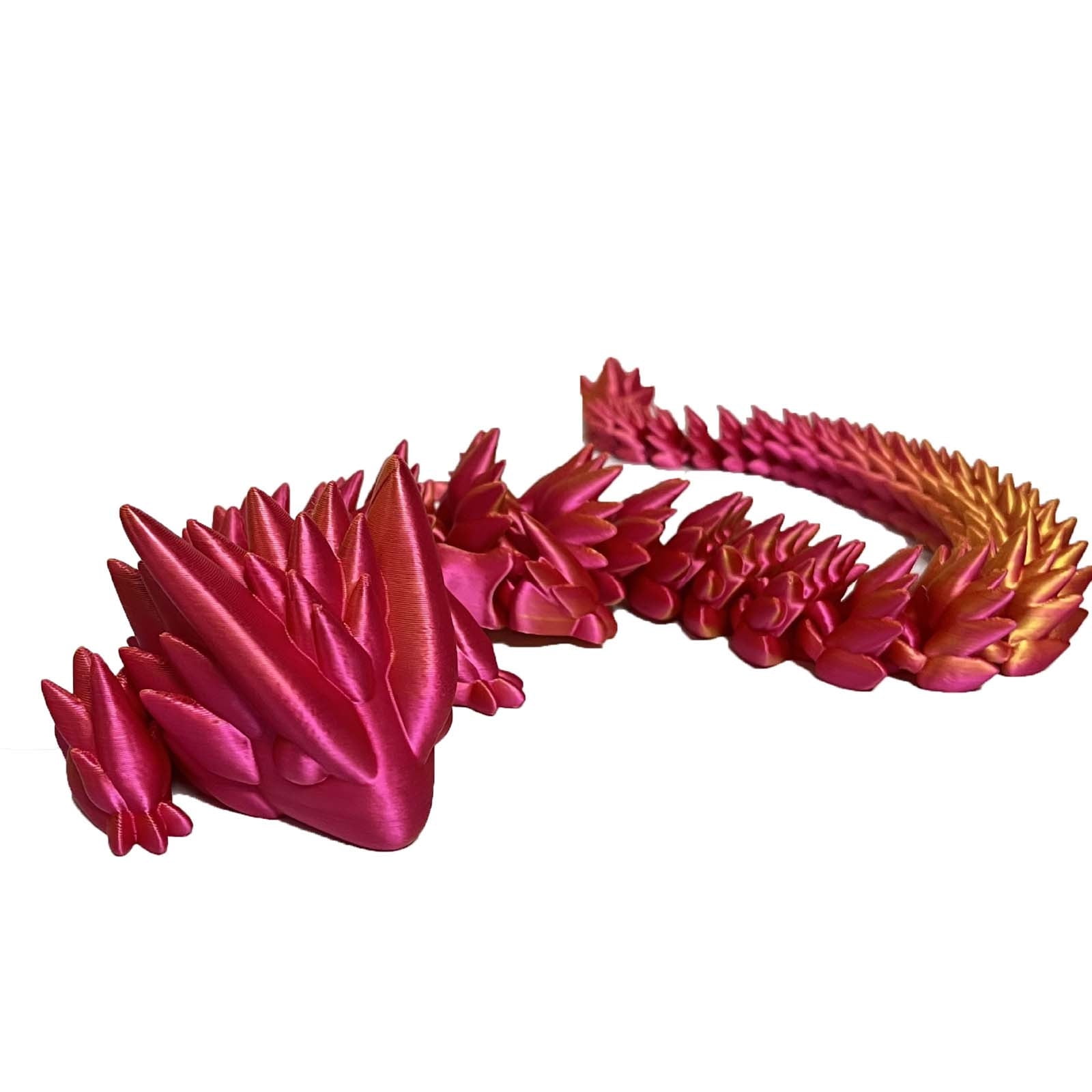 Red 3D Printed Big Head Toothless Dragon Figurine Movable Joints ...