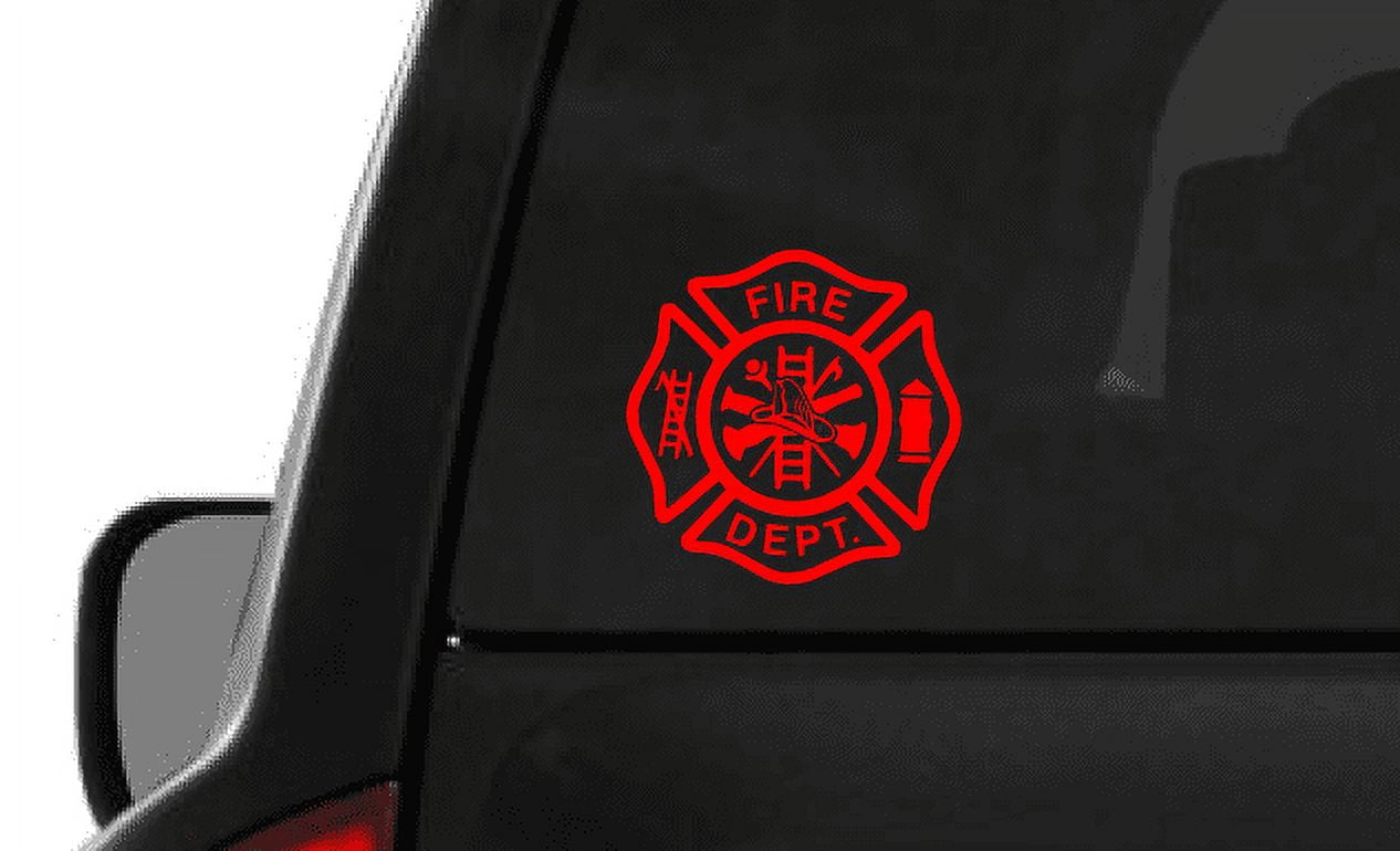 Red 4" Fire Deparment Logo (T18) Firefighter Vinyl Decal Sticker Car ...