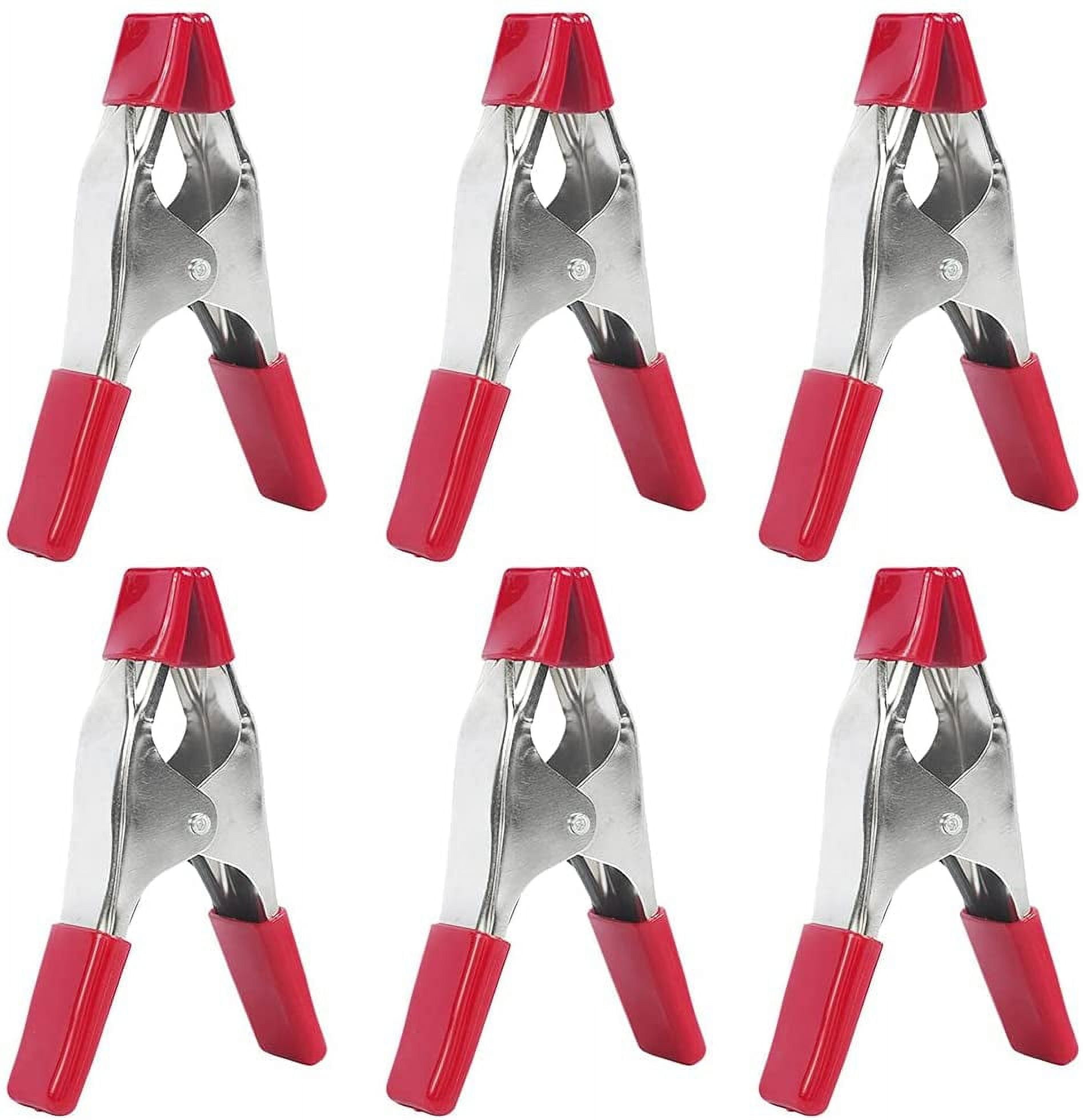 Red 4" Metal Spring Clips, Red Rubber Coated, 6-Unit, Non-Marking ...
