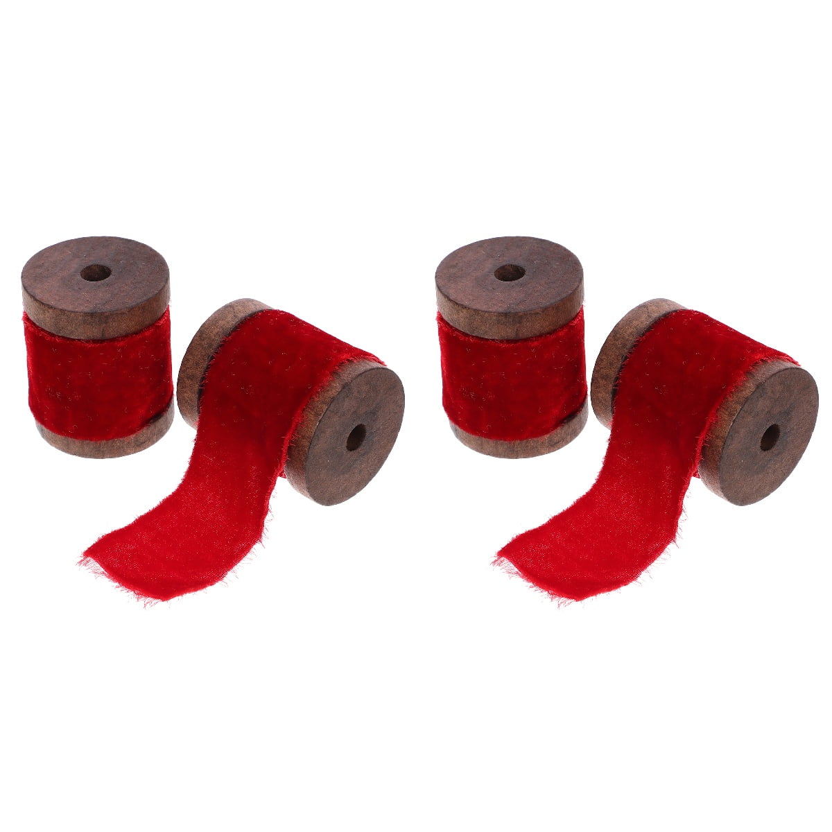 Red 4 Rolls Polyester Hair Clip Rollers Clips Ribbon Gift Wrapping ...
