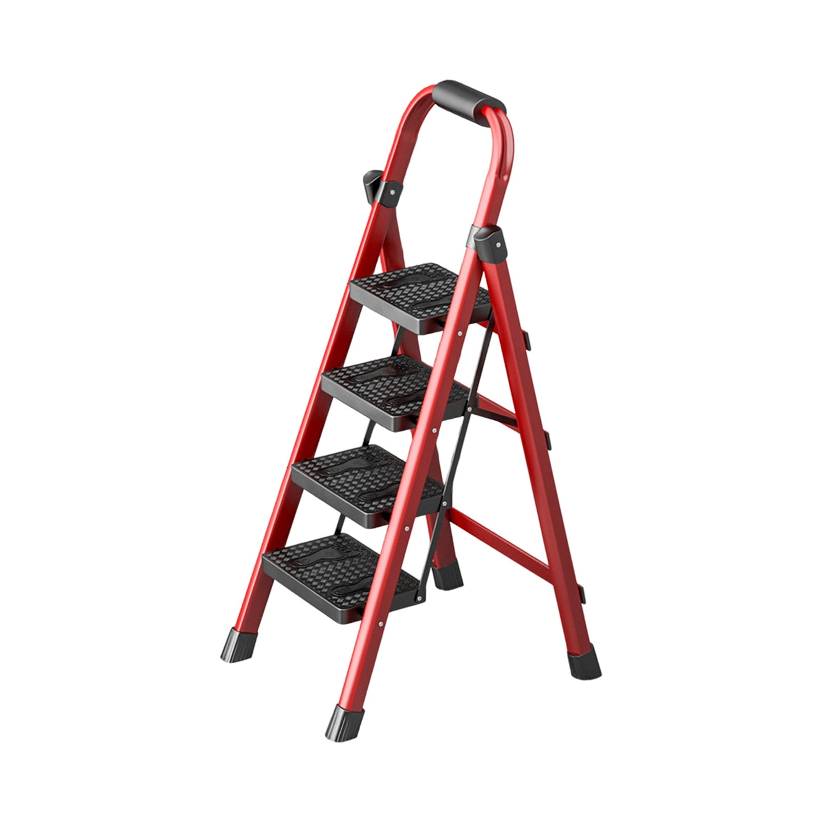 Red 4 Step Ladder Folding Step Ladder Foldable Step Ladder #E0448 ...