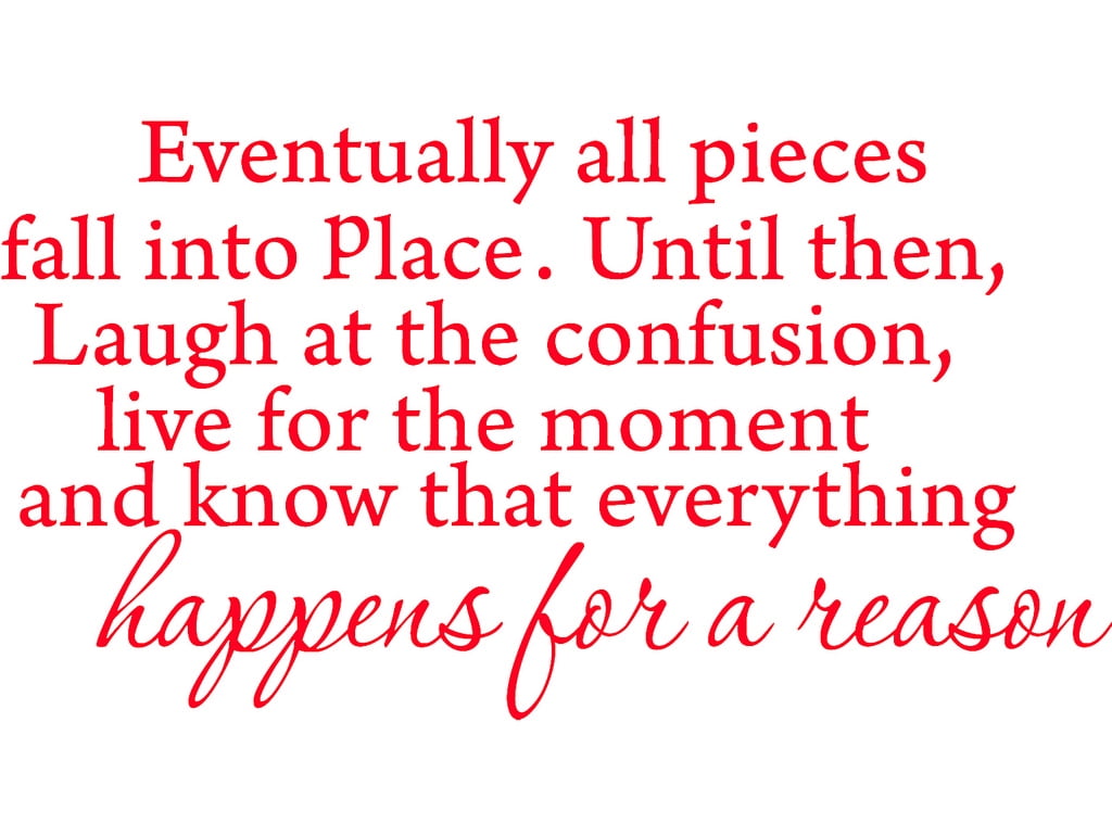 Red 40" x 22" Eventually All Pieces Fall into Place Inspirational ...