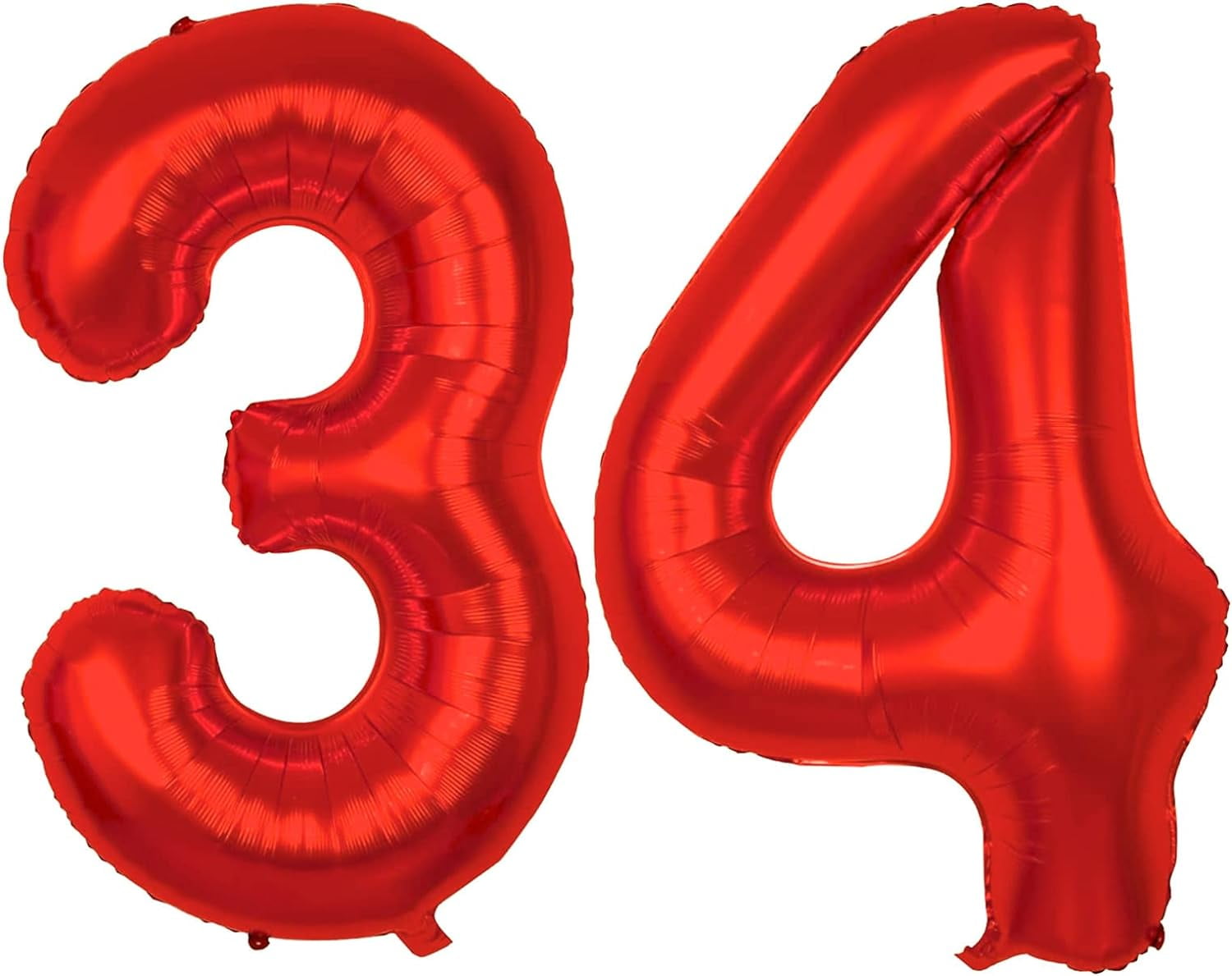 Red 40Inch 34th Foil Mylar Balloon Jumbo 43 Balloon Number Giant Big ...