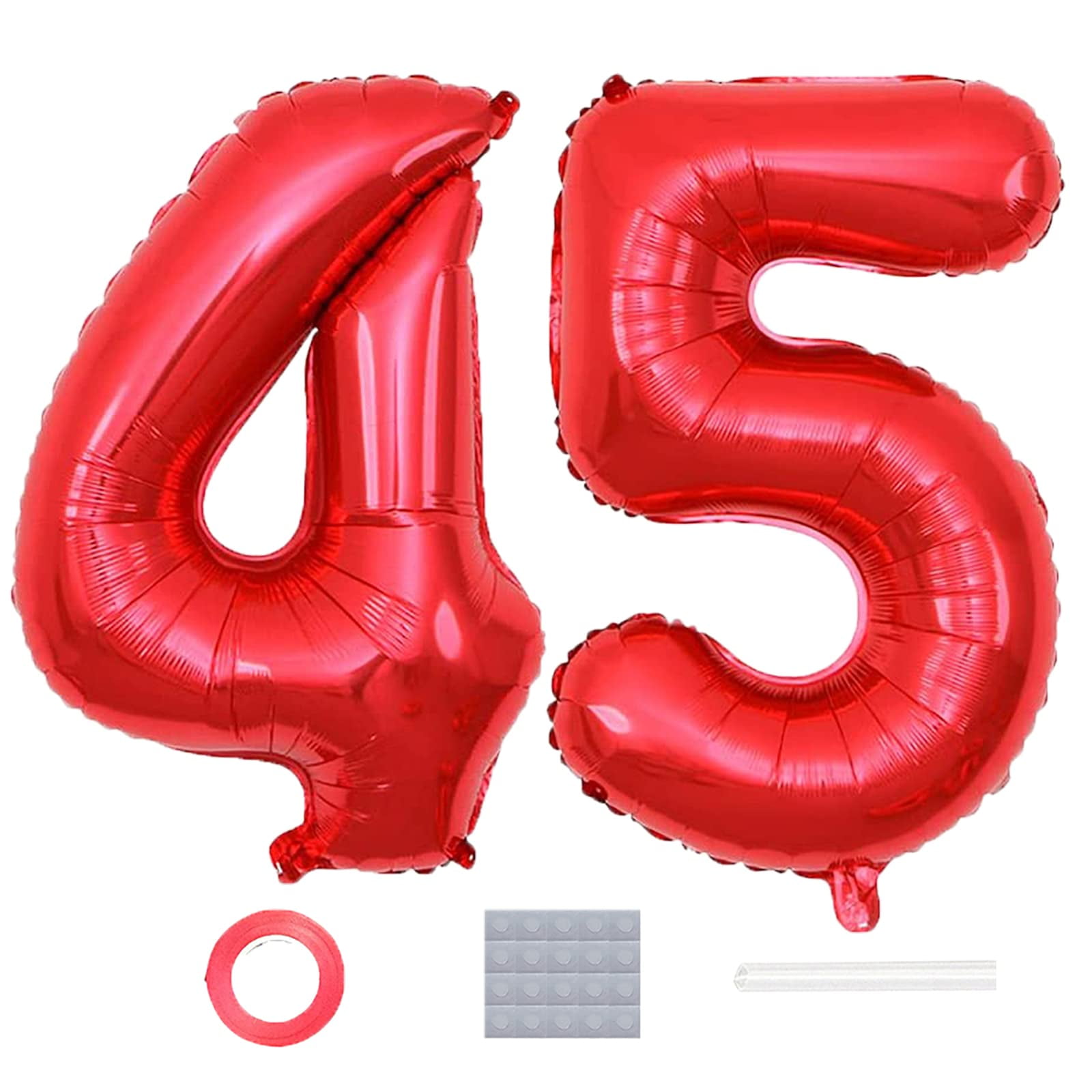 Red 45 Number Balloons 40 inch Jumbo Foil Balloons Prom Balloon for man ...