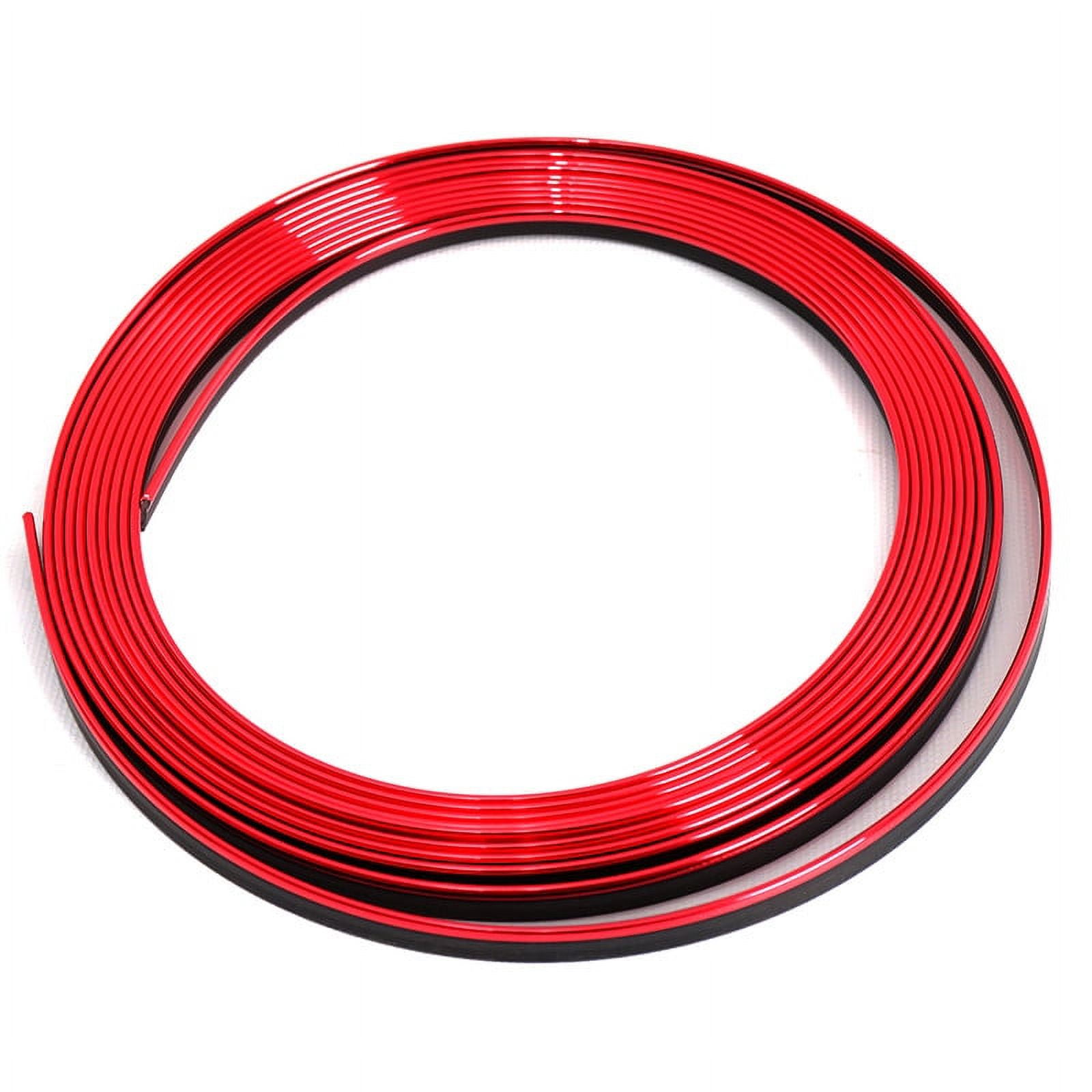 Red 5M 16ft Car Door Panel Edge Gap Strip Moulding Trim Decoration ...