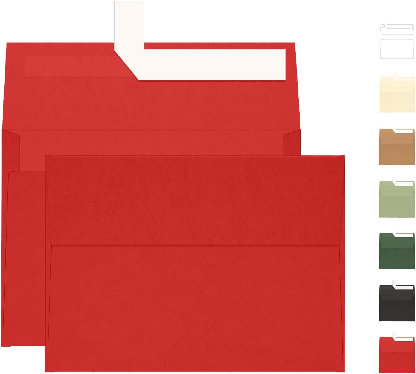 Red 5x7 Envelopes 100 Pack, A7 Self Seal Printable Invitation Envelopes ...