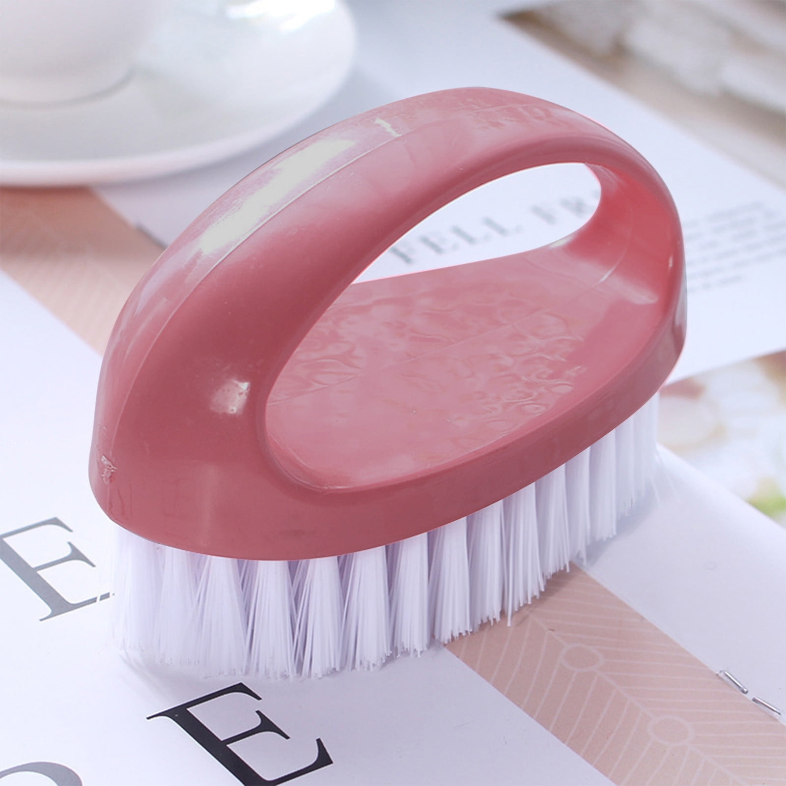 Red 6-Inch Small Size Stiff Nylon Bristles Cleaning Brush - Multi ...