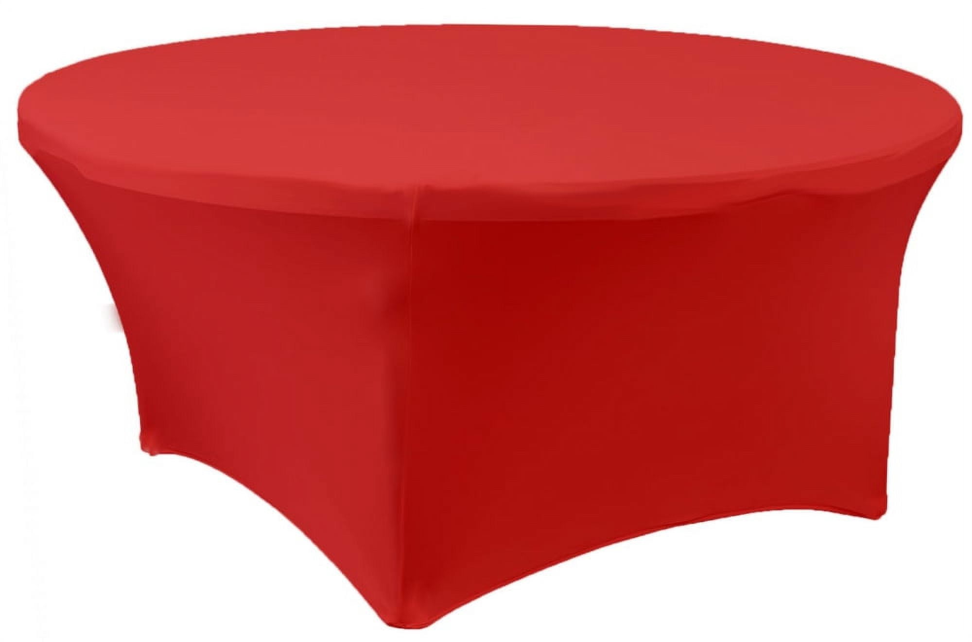 Red 60 Round (5 Foot) Stretch Spandex Table Cover by Banquet Tables Pro ...