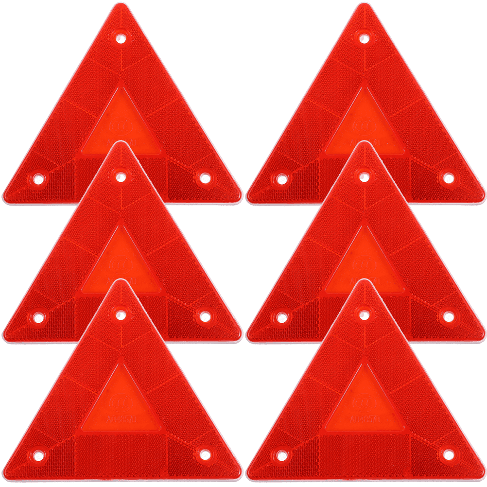 Red - 6Pcs Vehicle Triangle Warning Signs Reflective Car Reflectors ...