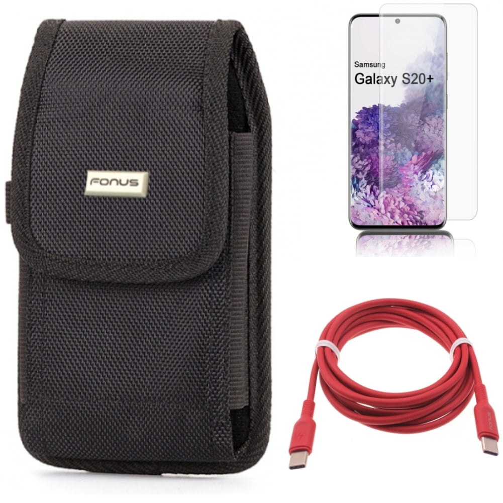 Red 6ft Long Cable w Screen Protector w Case Belt Clip for Samsung ...