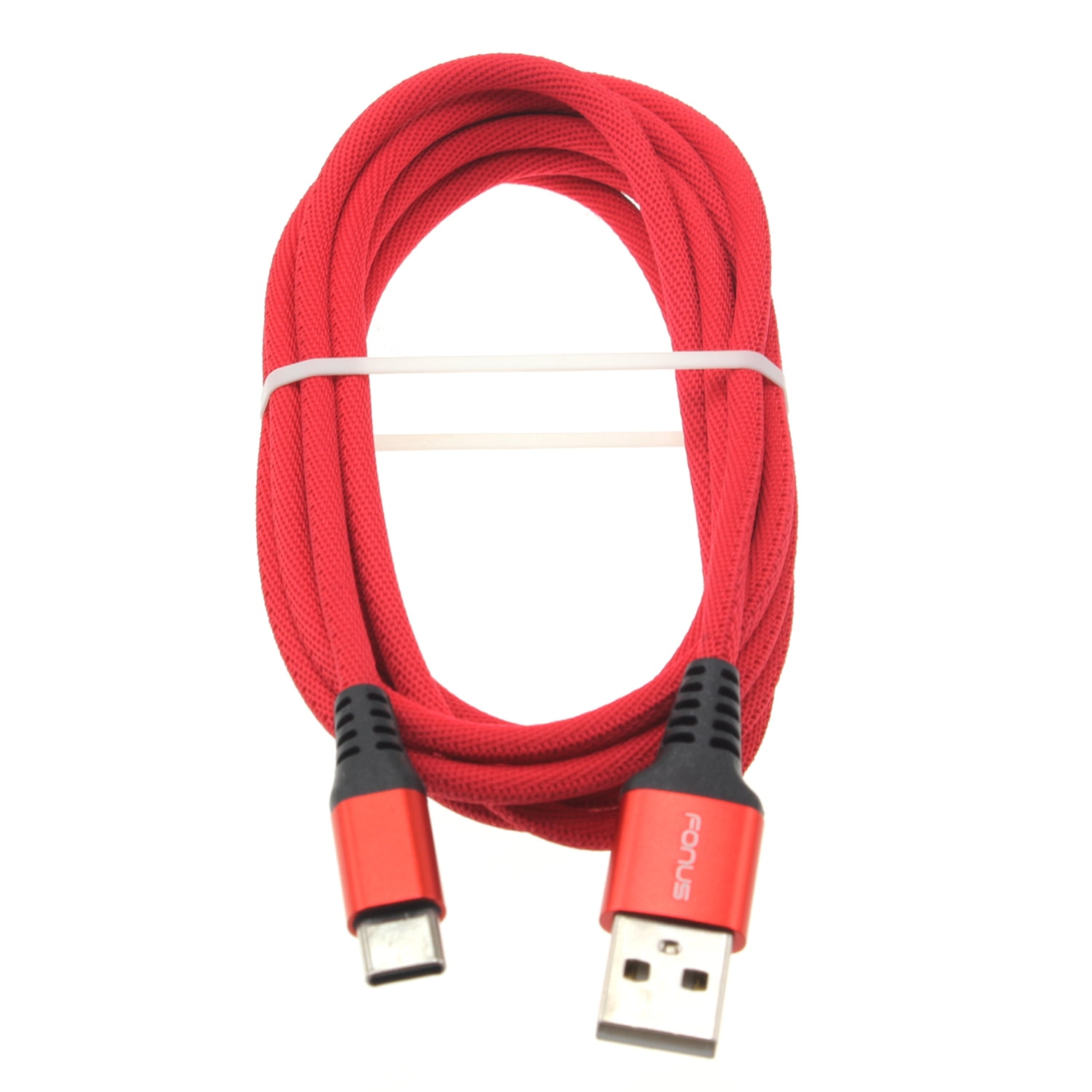Red 6ft USB-C Cable for OnePlus Nord N300/N20/10T 5G Phones - Type-C ...