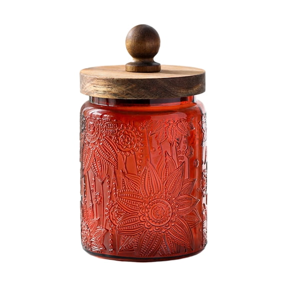 Red 700Ml Colored Glass Storage Jar Kitchen Canister Set Airtight ...