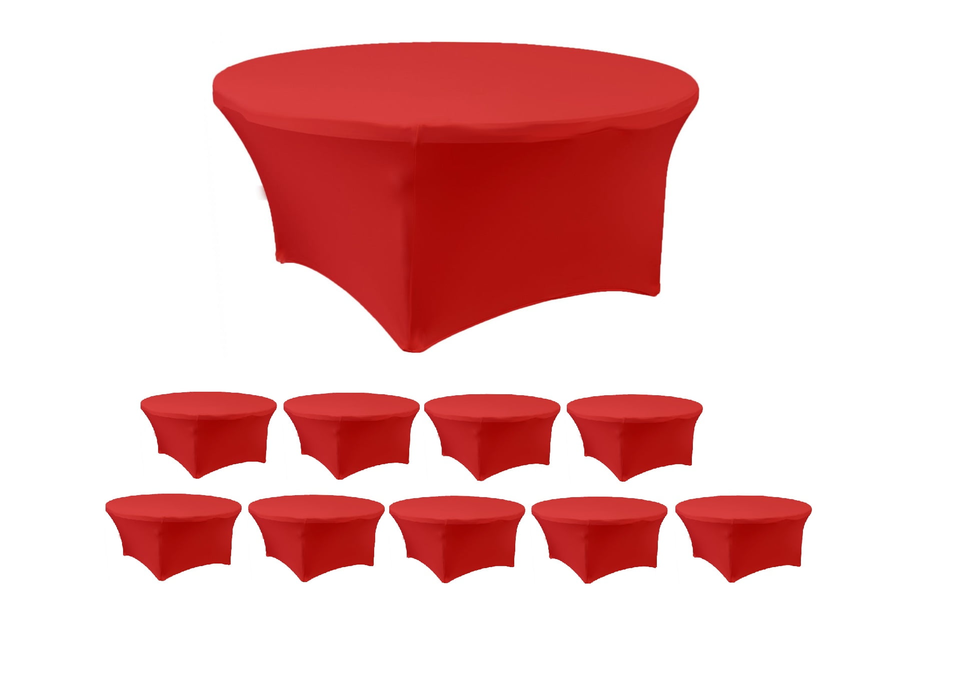 Red 72 Inch Round (6 ft Diameter) Stretch Fitted Spandex Table Cover by ...