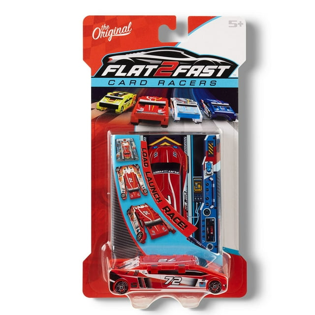 Flat2Fast Red 72 Card Racer Toy - Portable, Superfast, No Batteries ...