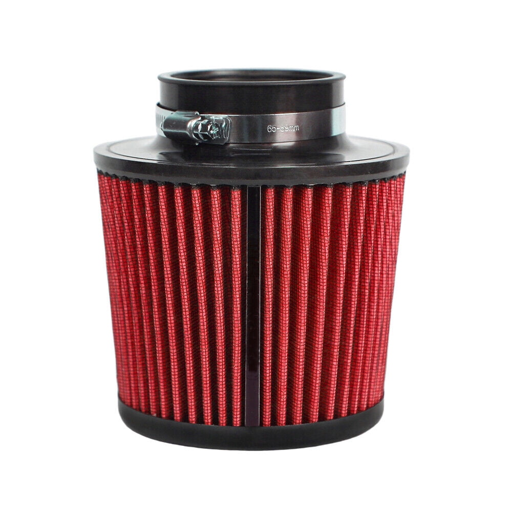 Red 76mm 3" Cold Air Intake Cone Replacement High Flow Inlet Dry Filter ...