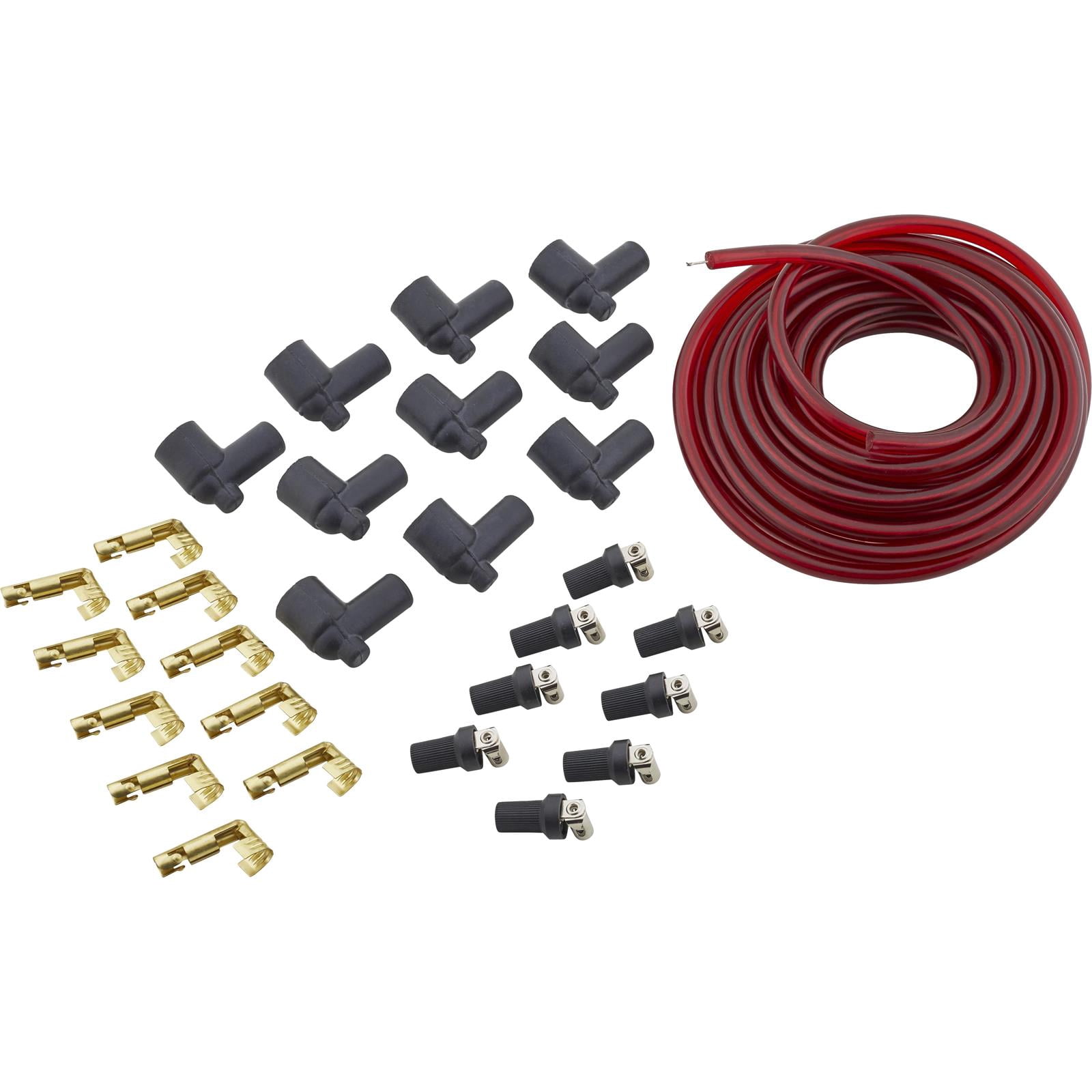 Red 7mm Solid Core Spark Plug Wires Kit With 90 Degree Rajah Ends ...