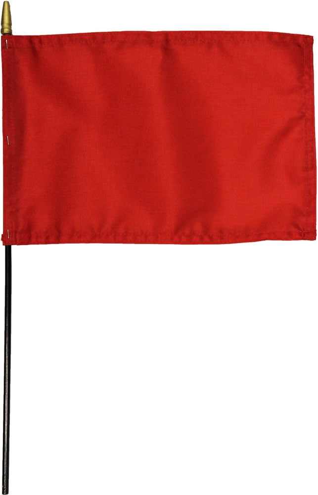 Red - 8" x 12" Solid Color Stick Flag - Walmart.com