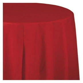 Round Red Plastic Tablecloth