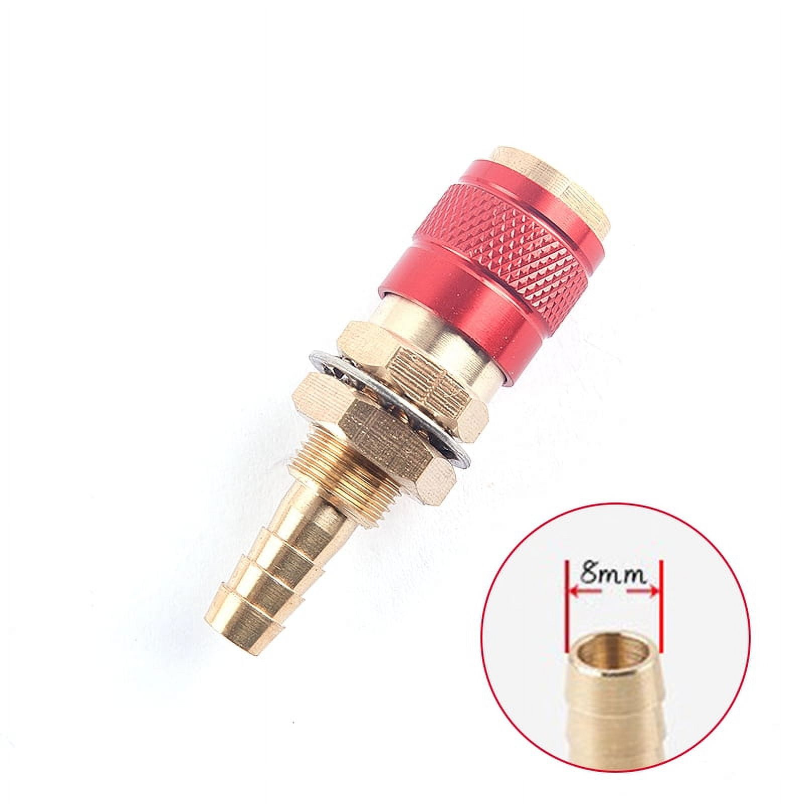(Red 8mm Female) Water Cooled Gas Adapter Quick Connector For TIG/MIG ...