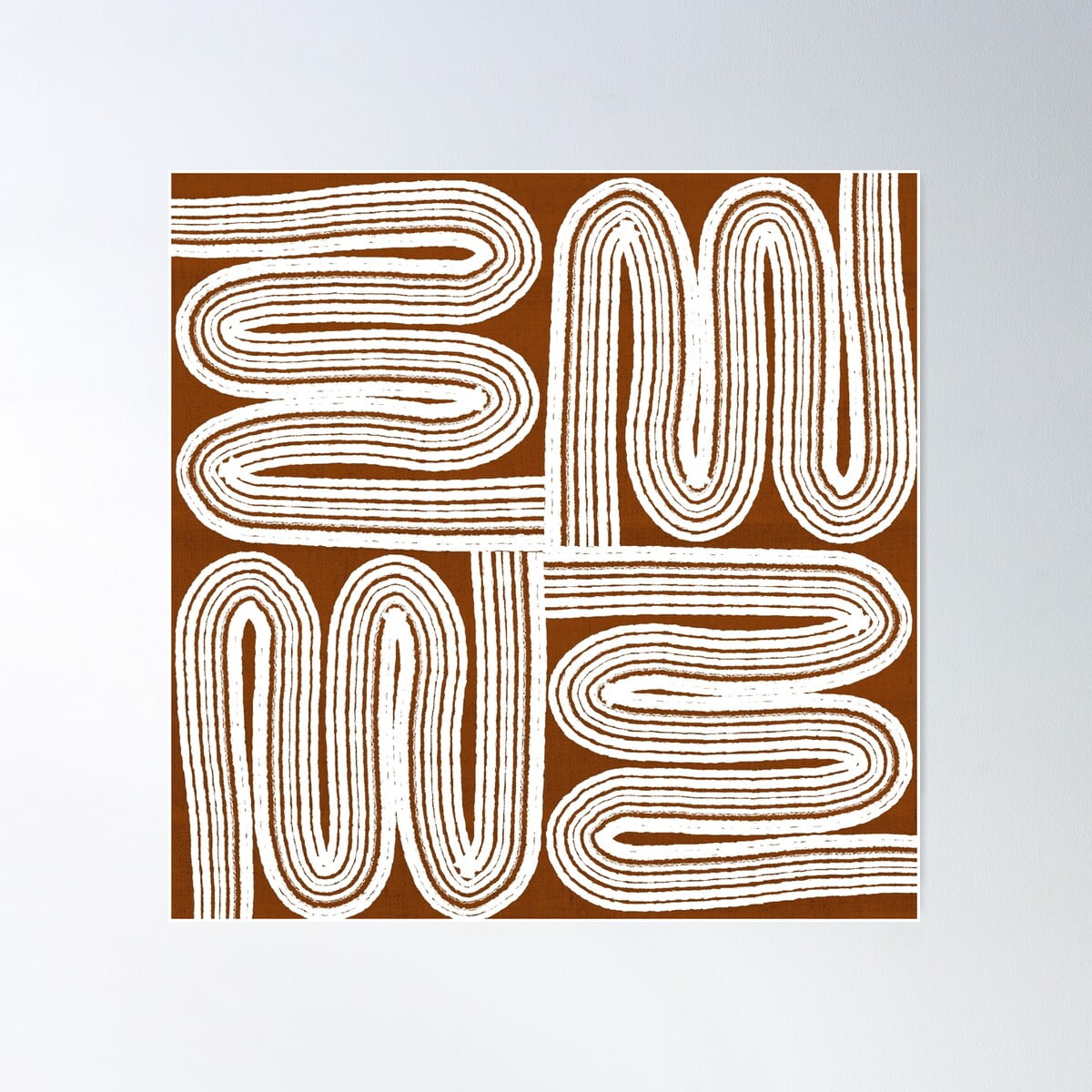 Red Abstract Batik Snake Pattern Poster Wall Art, Modern Wall Decor For ...