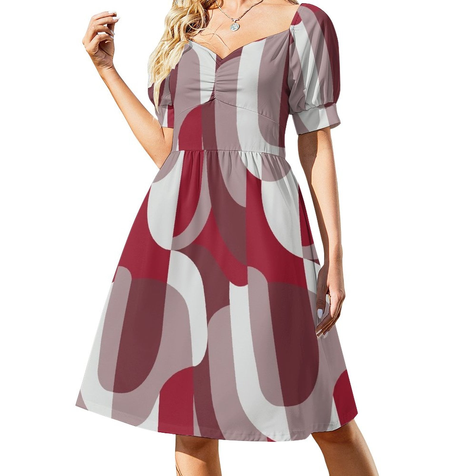 Red Abstract Retro Pattern Dress sensual dress for women dress summer ...