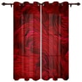 Red Abstract Texture Lines Window Curtains for Living Room Bedroom ...