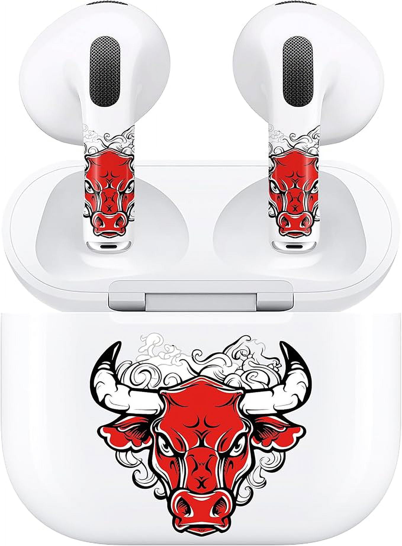 Red Accessories for AirPods 3rd Generation, Bull Head Decal Skin ...