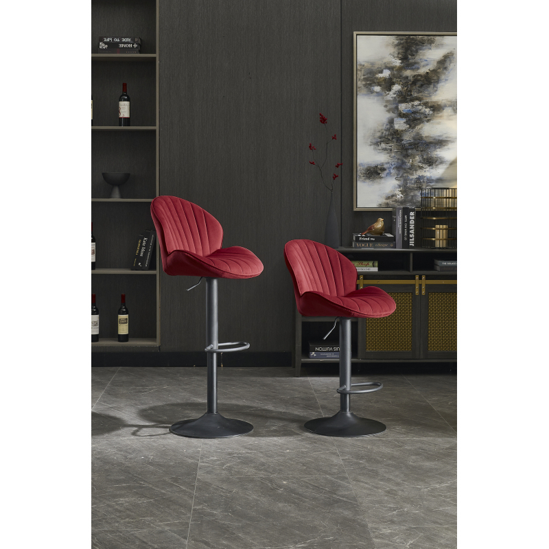 Red Adjustable Bar Stools with Footrest (2-Pack) - Counter Height ...