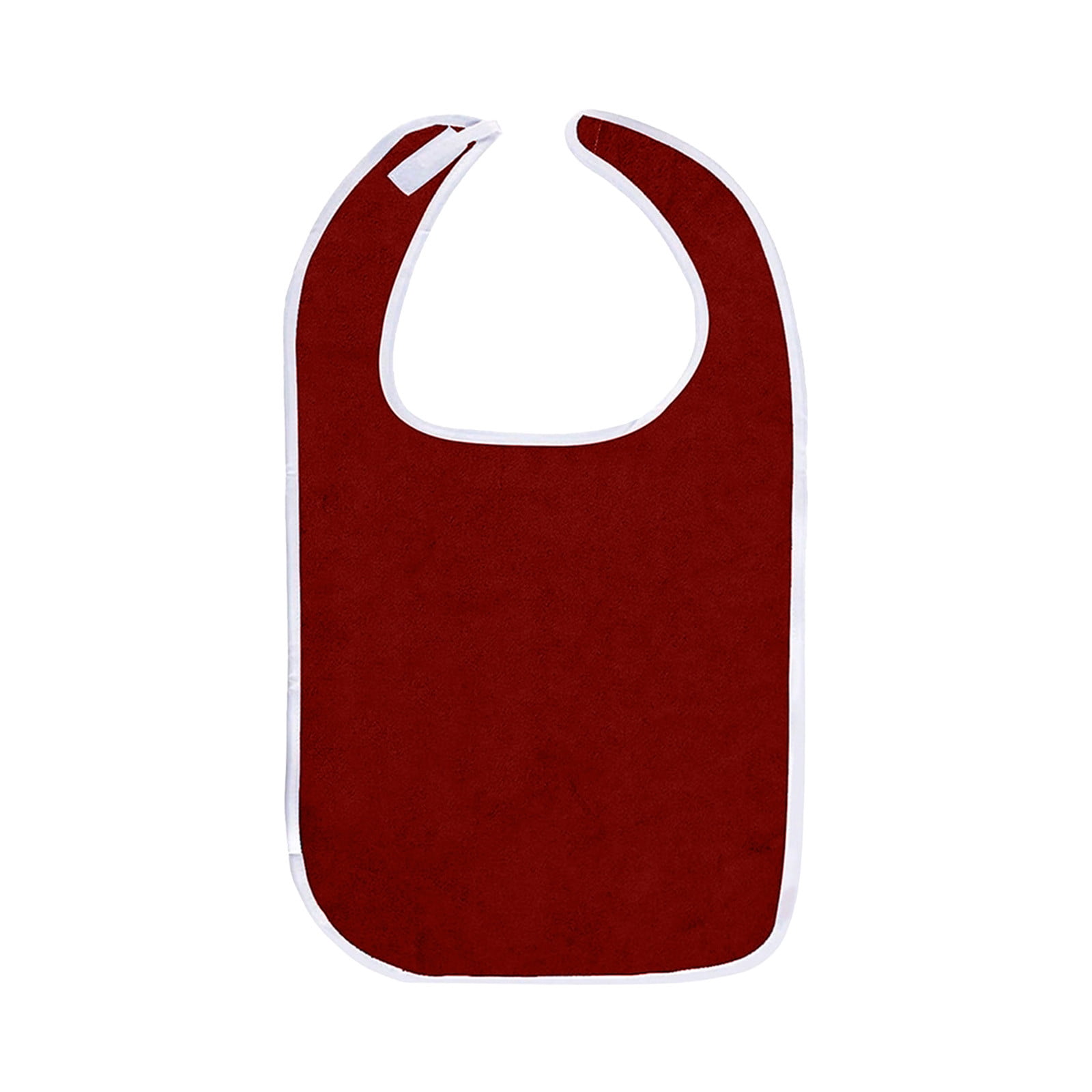 Red Adult Bibs for Seniors - Extra Large Cotton Feeding Bib withClosure ...