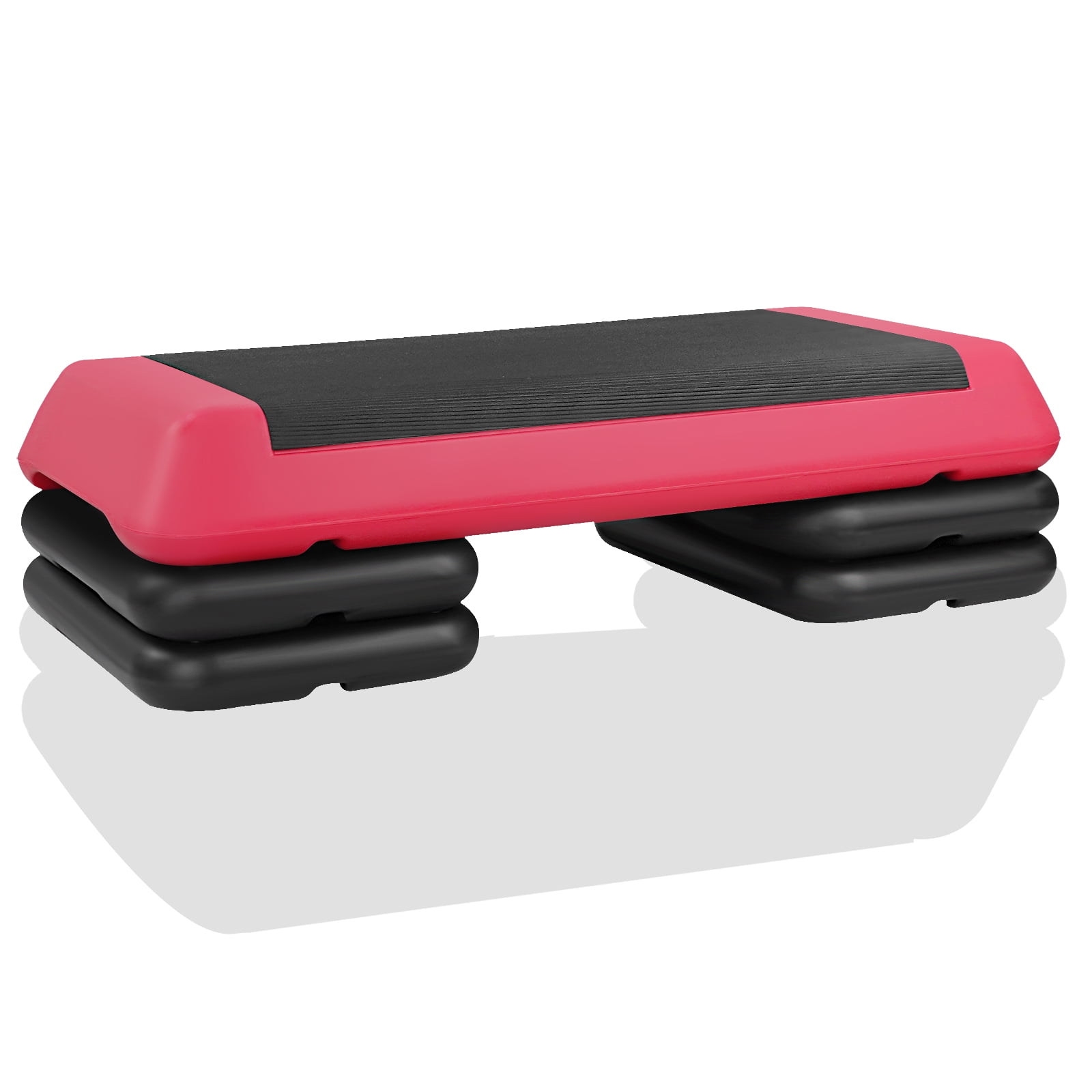 The Red Aerobic Step Platform with 4 Risers Adjustable, Health Club ...