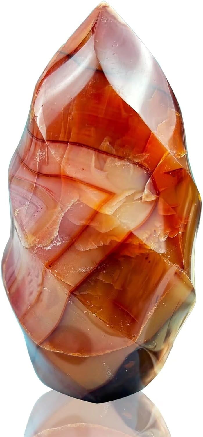 Red Agate Tower Flame Shaped Healing Crystal Stone Tower Statue Rock ...