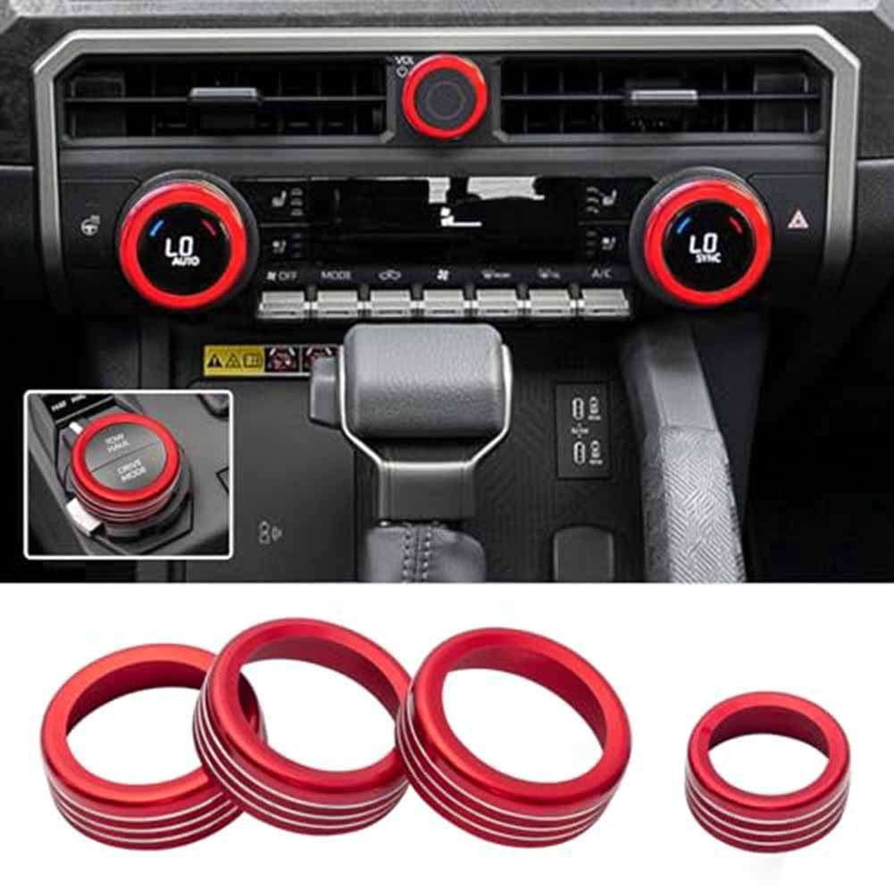 Red Air Conditioner Switch Covers for 2024 For Toyota For Tacoma 4PCS ...