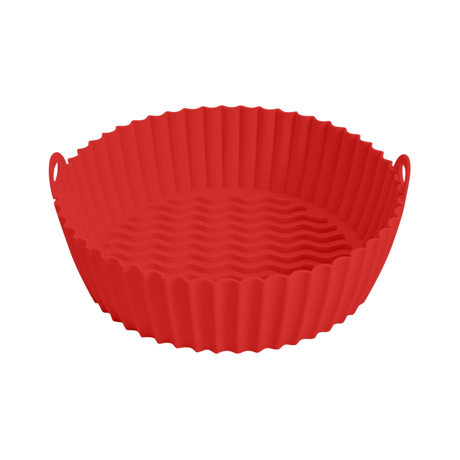 Red Air Fryer Silicone Baking Tray Reusable Non-Stick Oven Safe 7.9 X 2 ...