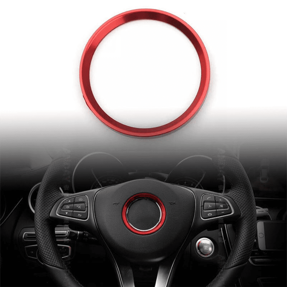 Red Alloy Steering Wheel Middle Ring Cover Trim For Mercedes Cla B C E ...